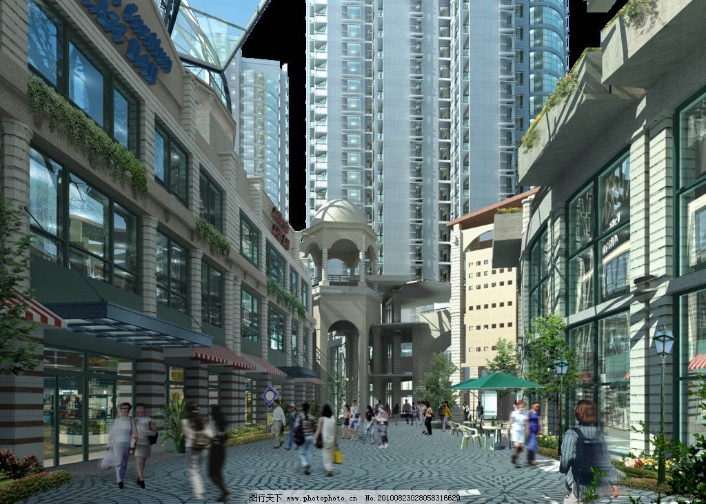 商业街效果图图片_环境设计_建筑空间-图行天下素材网